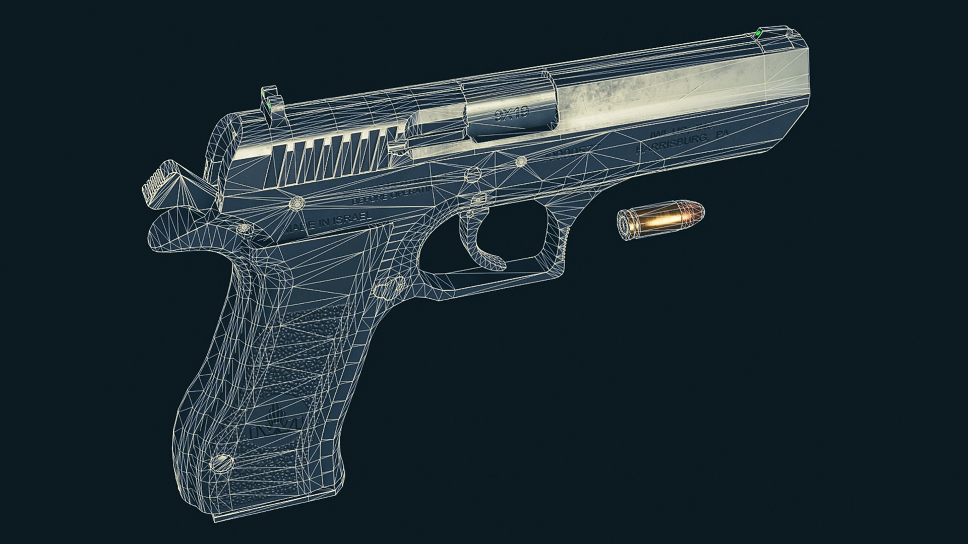 IWI Jericho 941F Pistol 3D - TurboSquid 2140713