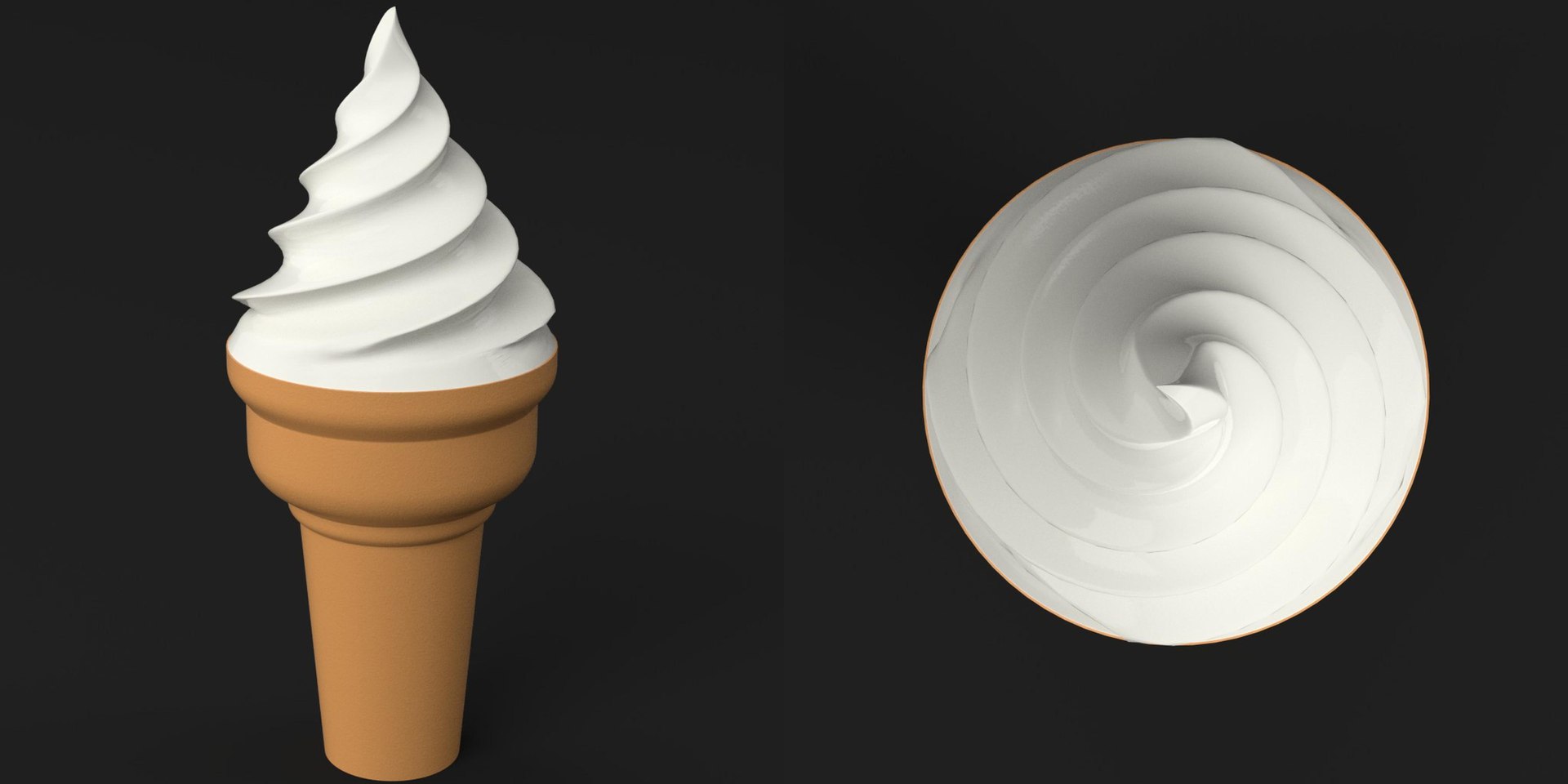 3D stylized ice cream cone - TurboSquid 1599506