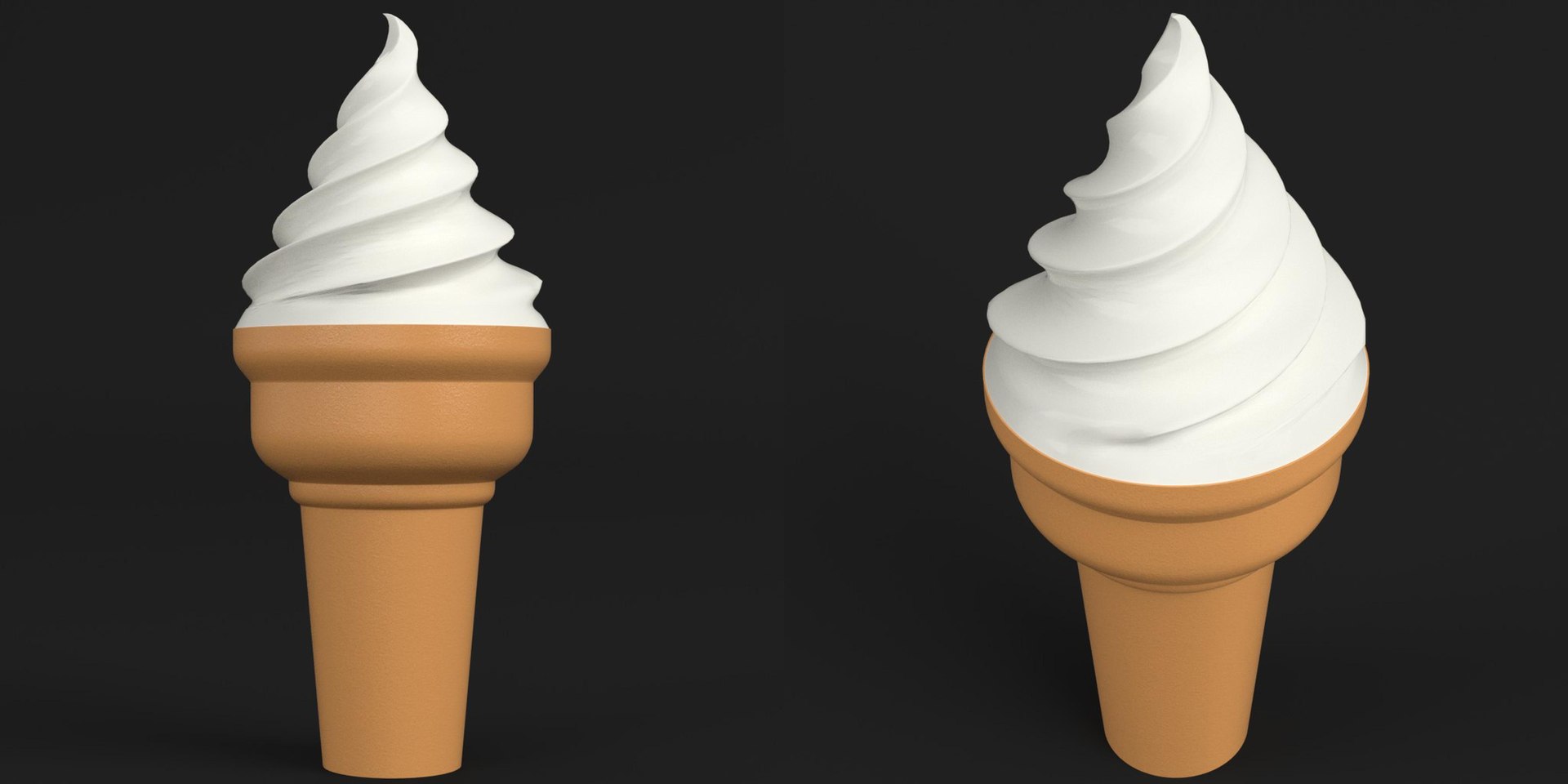 3D stylized ice cream cone - TurboSquid 1599506