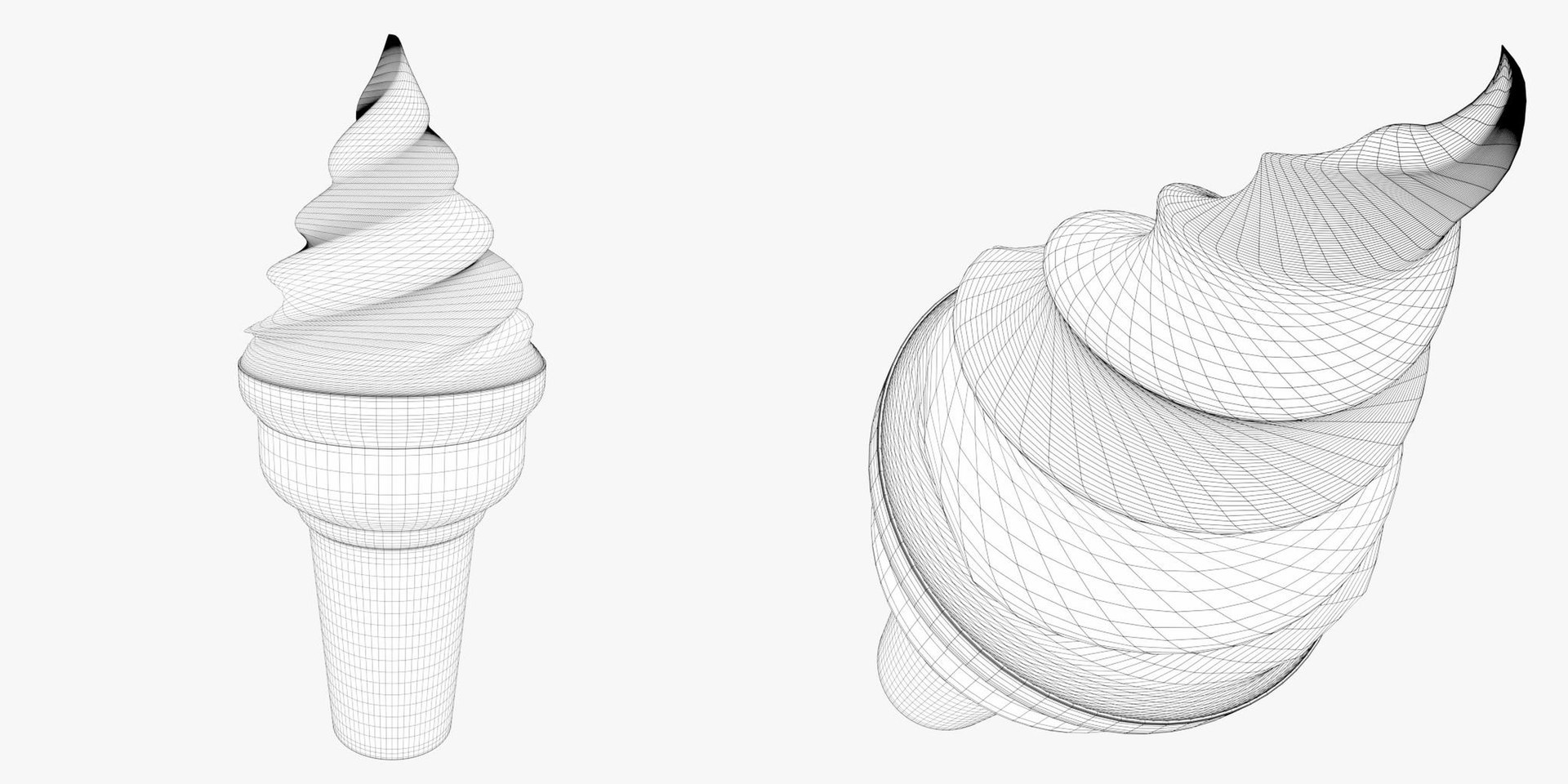 3D stylized ice cream cone - TurboSquid 1599506