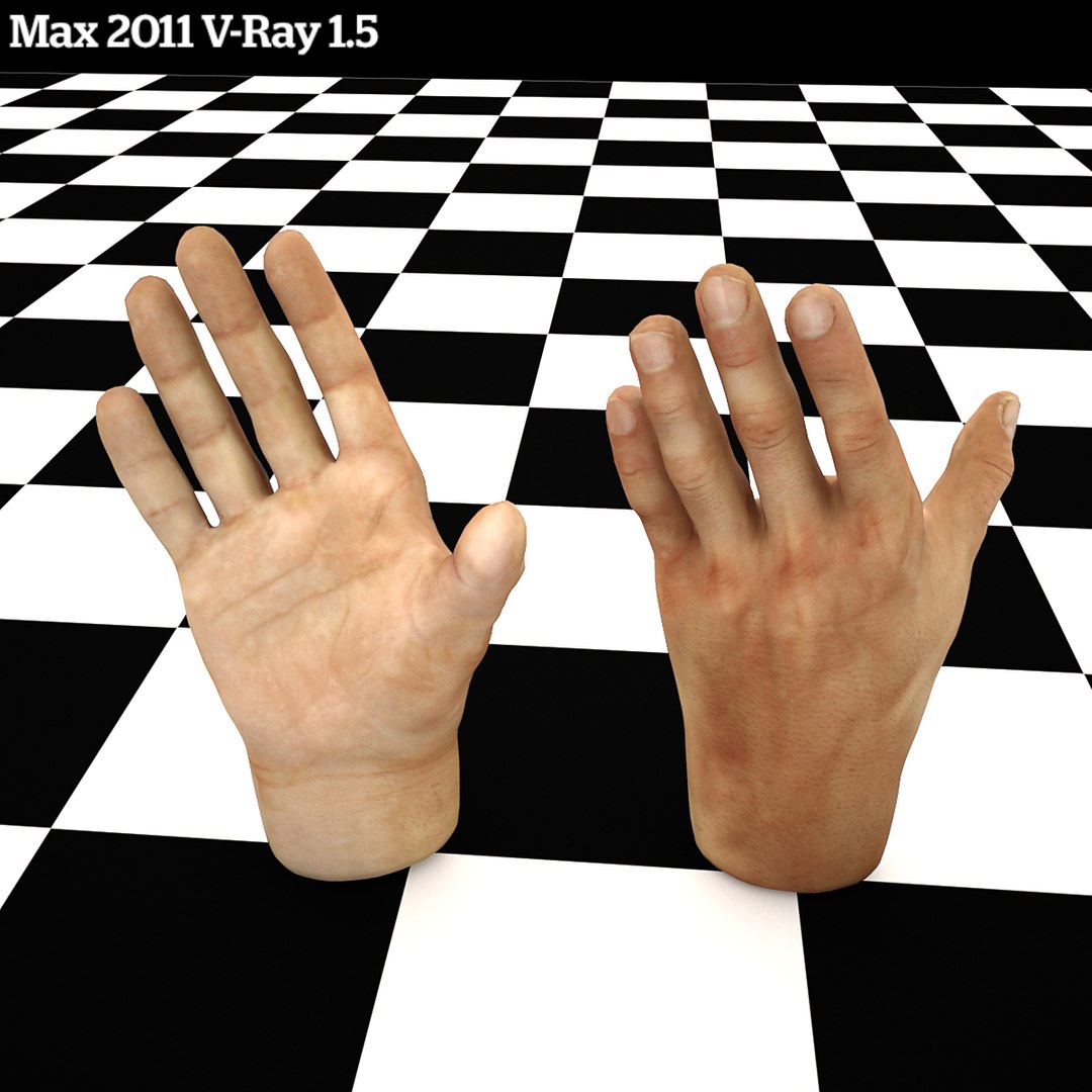3ds Max Rigged Male Hand