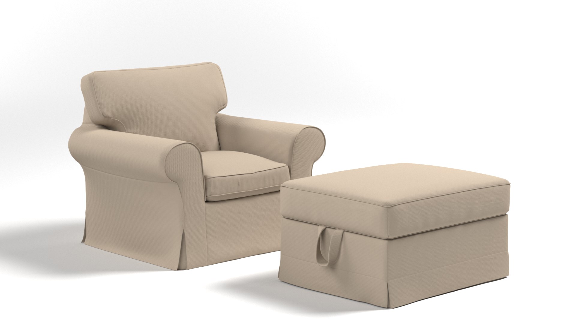 Ikea Ektorp Sofa 1 Seat With Footstool 3D Model - TurboSquid 2162738