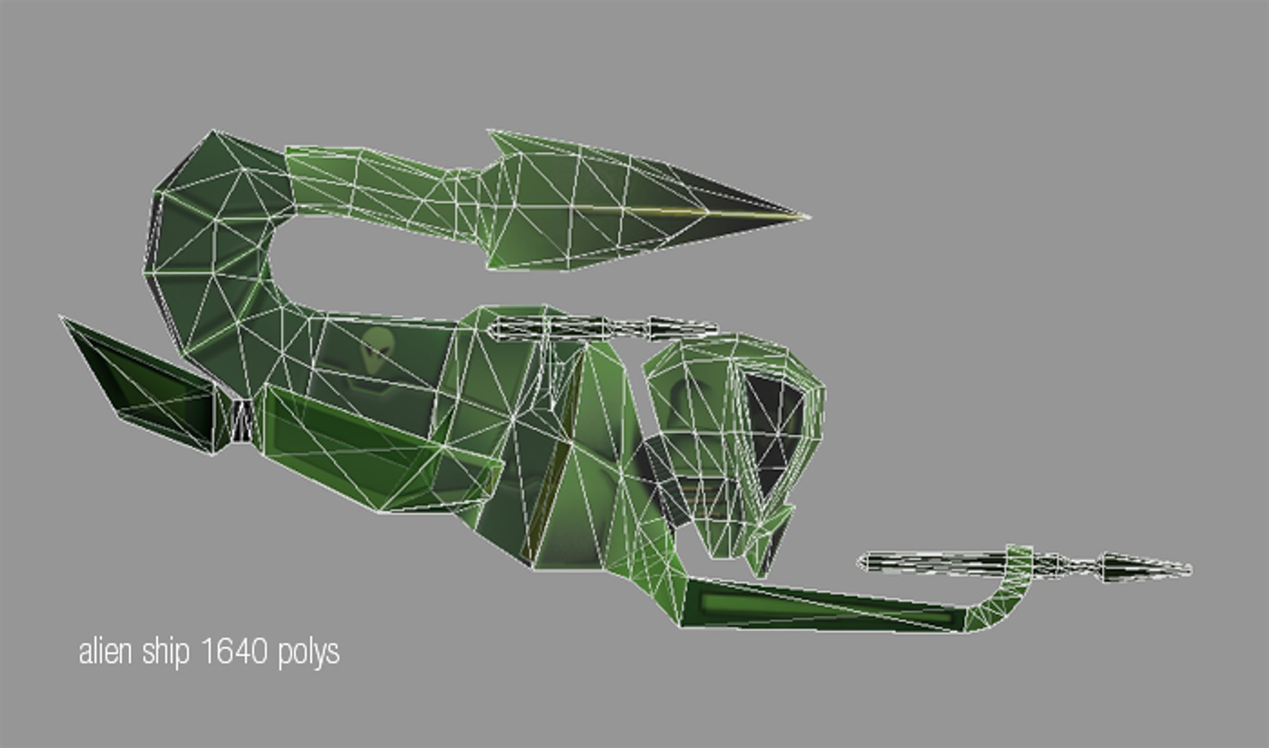 alien space fighter ship 3d model