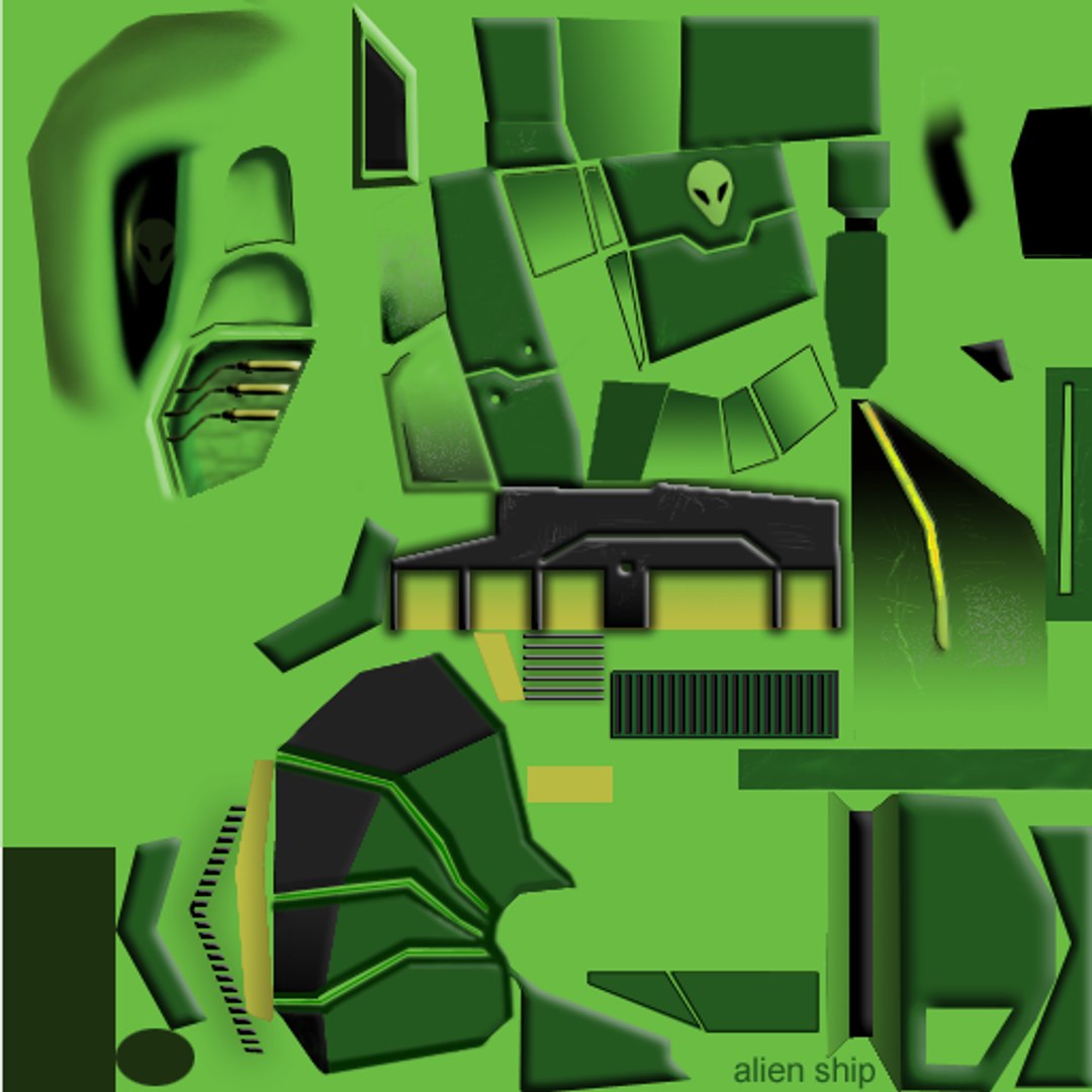 alien space fighter ship 3d model