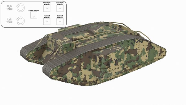 modelo 3d Tanque MK 4 Macho Camuflaje Color Rigged - TurboSquid 2239814