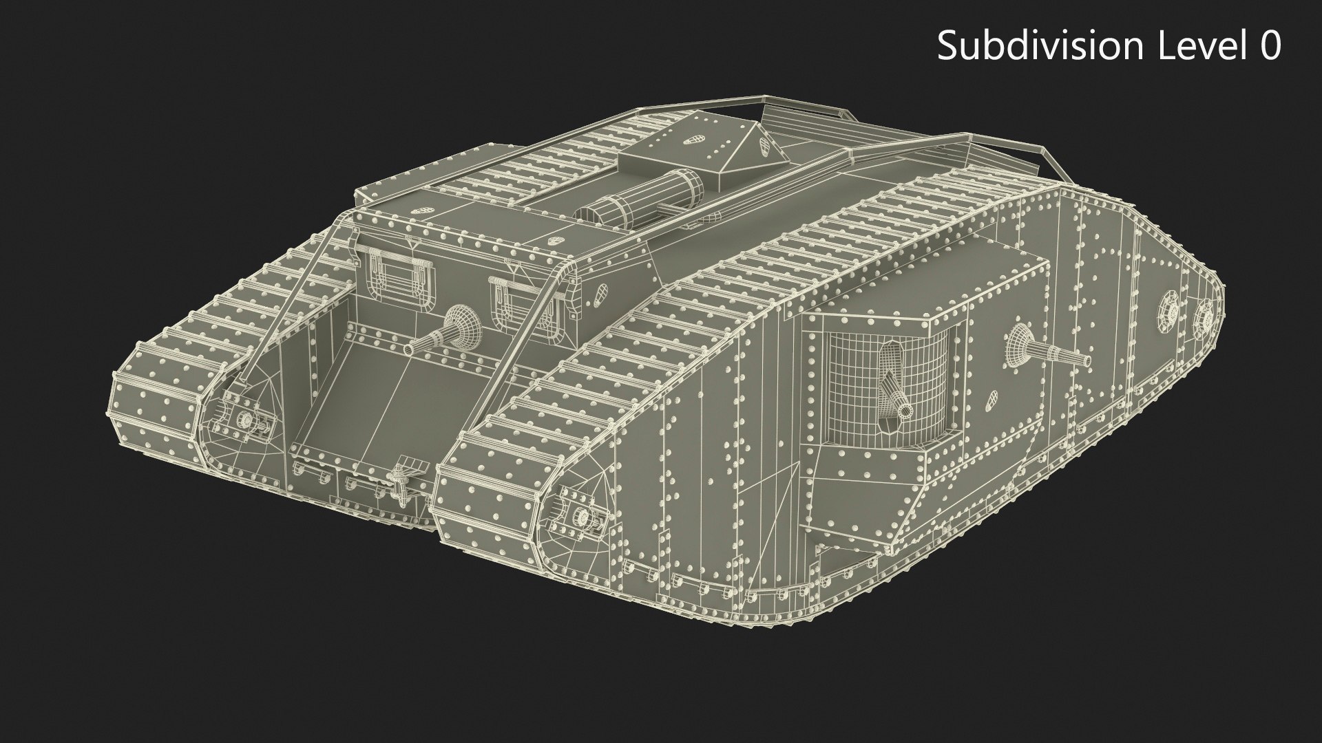 Tank MK 4 Male Camouflage Color Rigged 3D - TurboSquid 2239814