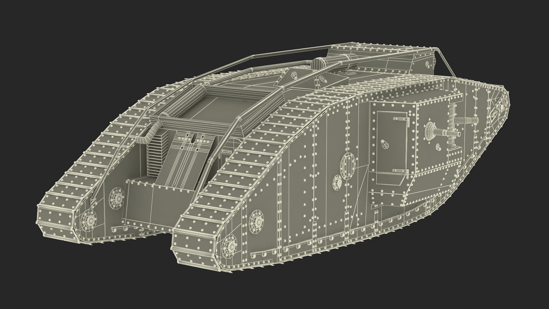 Tank MK 4 Male Camouflage Color Rigged 3D - TurboSquid 2239814
