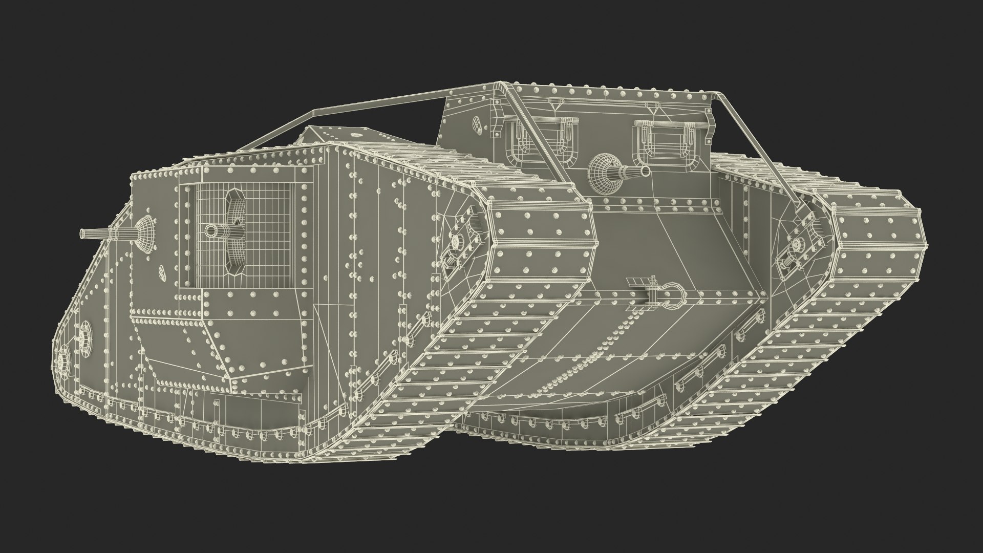 Tank MK 4 Male Camouflage Color Rigged 3D - TurboSquid 2239814