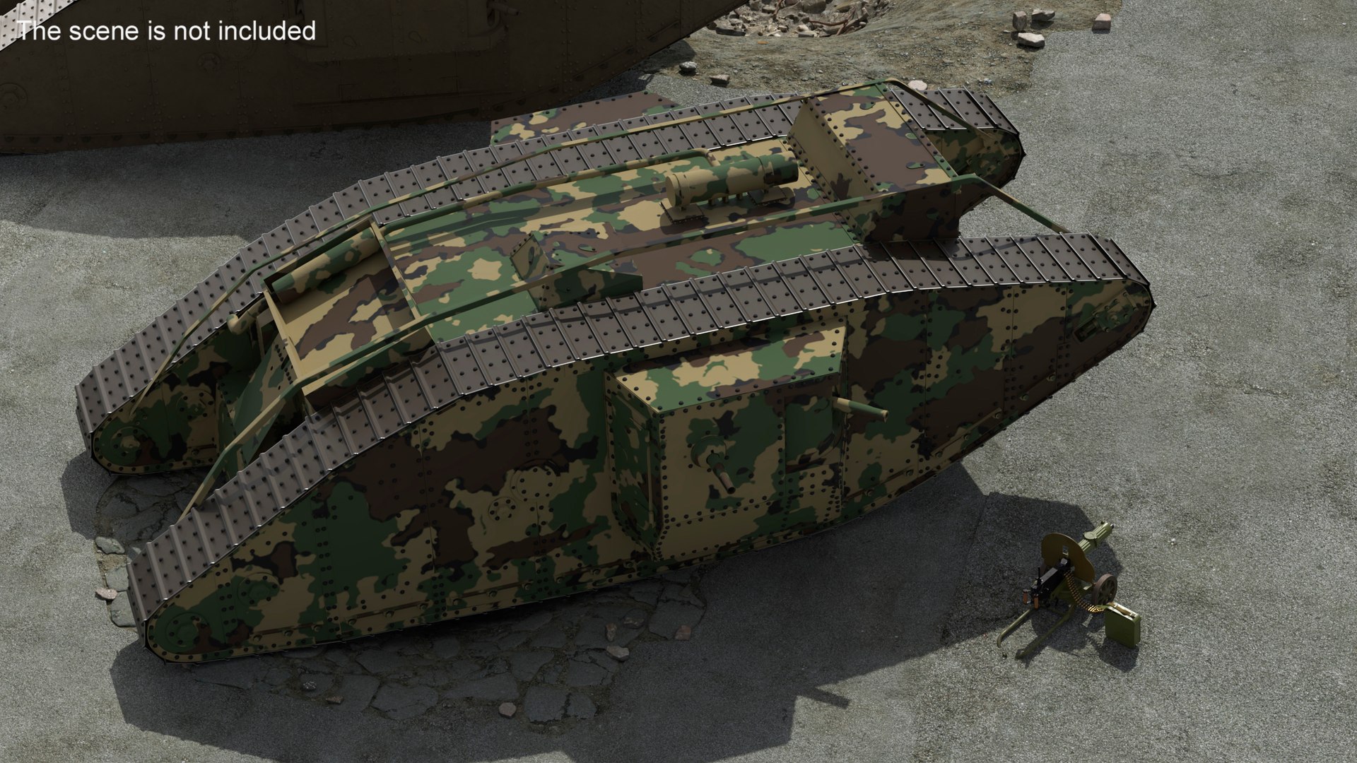 Tank MK 4 Male Camouflage Color Rigged 3D - TurboSquid 2239814