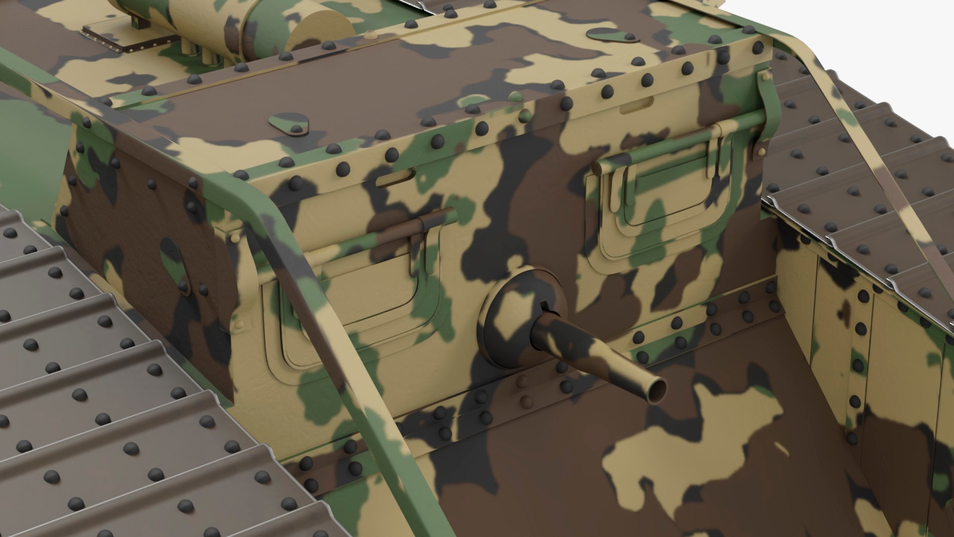 Tank MK 4 Male Camouflage Color Rigged 3D - TurboSquid 2239814