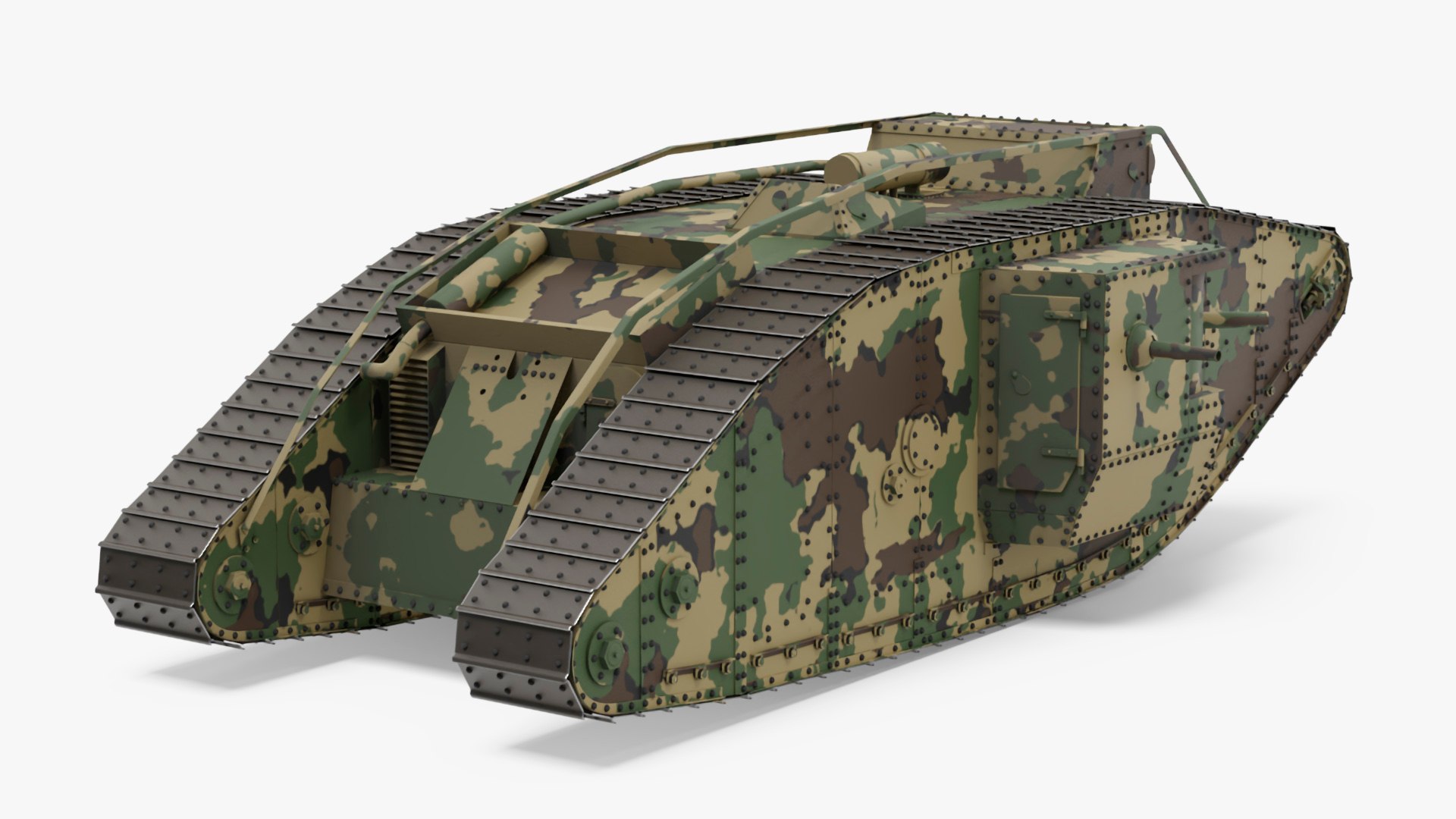 Tank MK 4 Male Camouflage Color Rigged 3D - TurboSquid 2239814