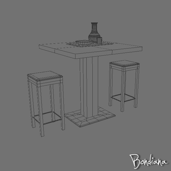 3d model of table stools