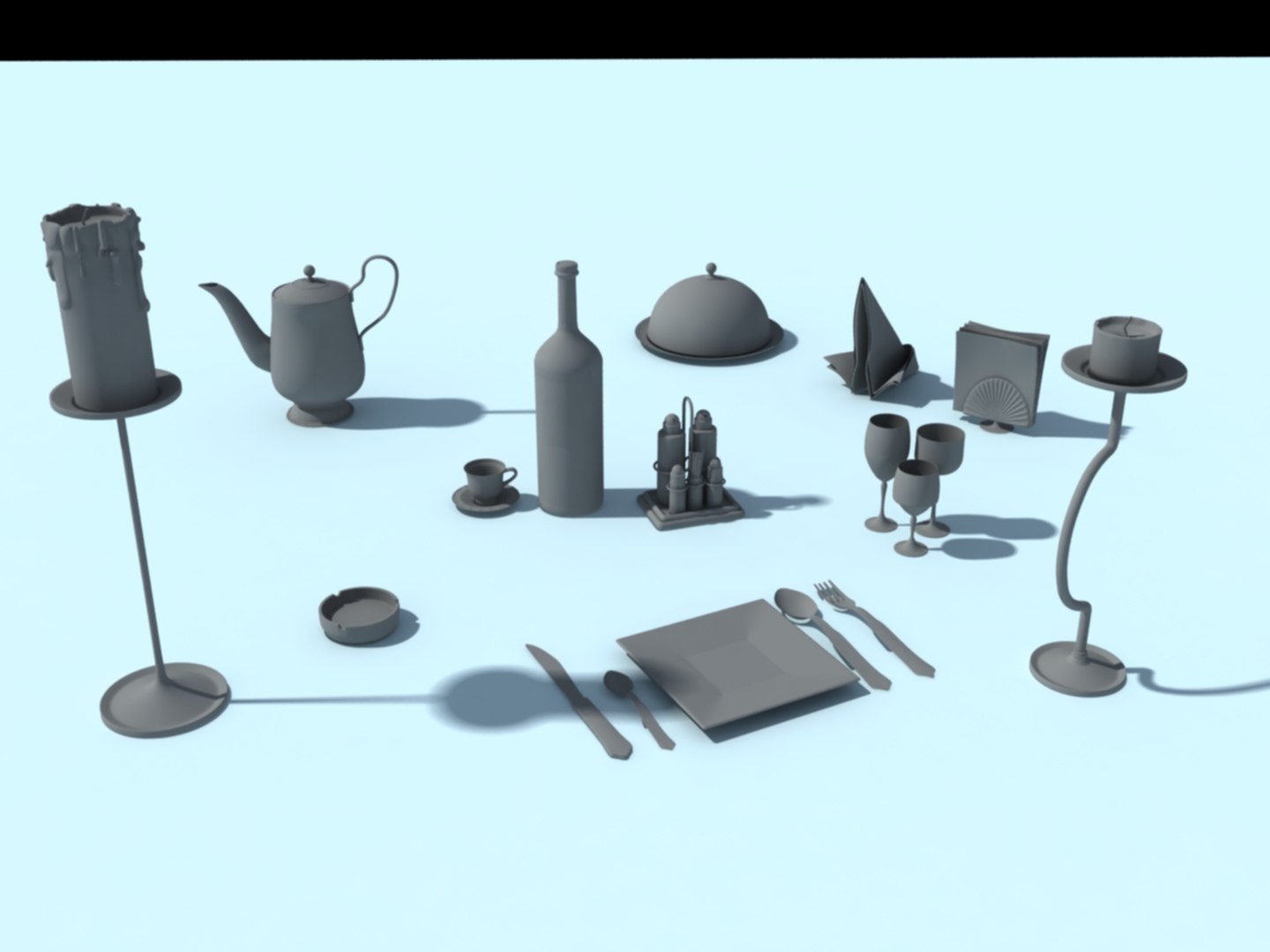 3d Wedding Chair Table Scene