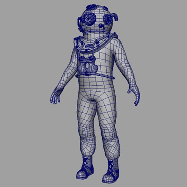 old diver 3d model
