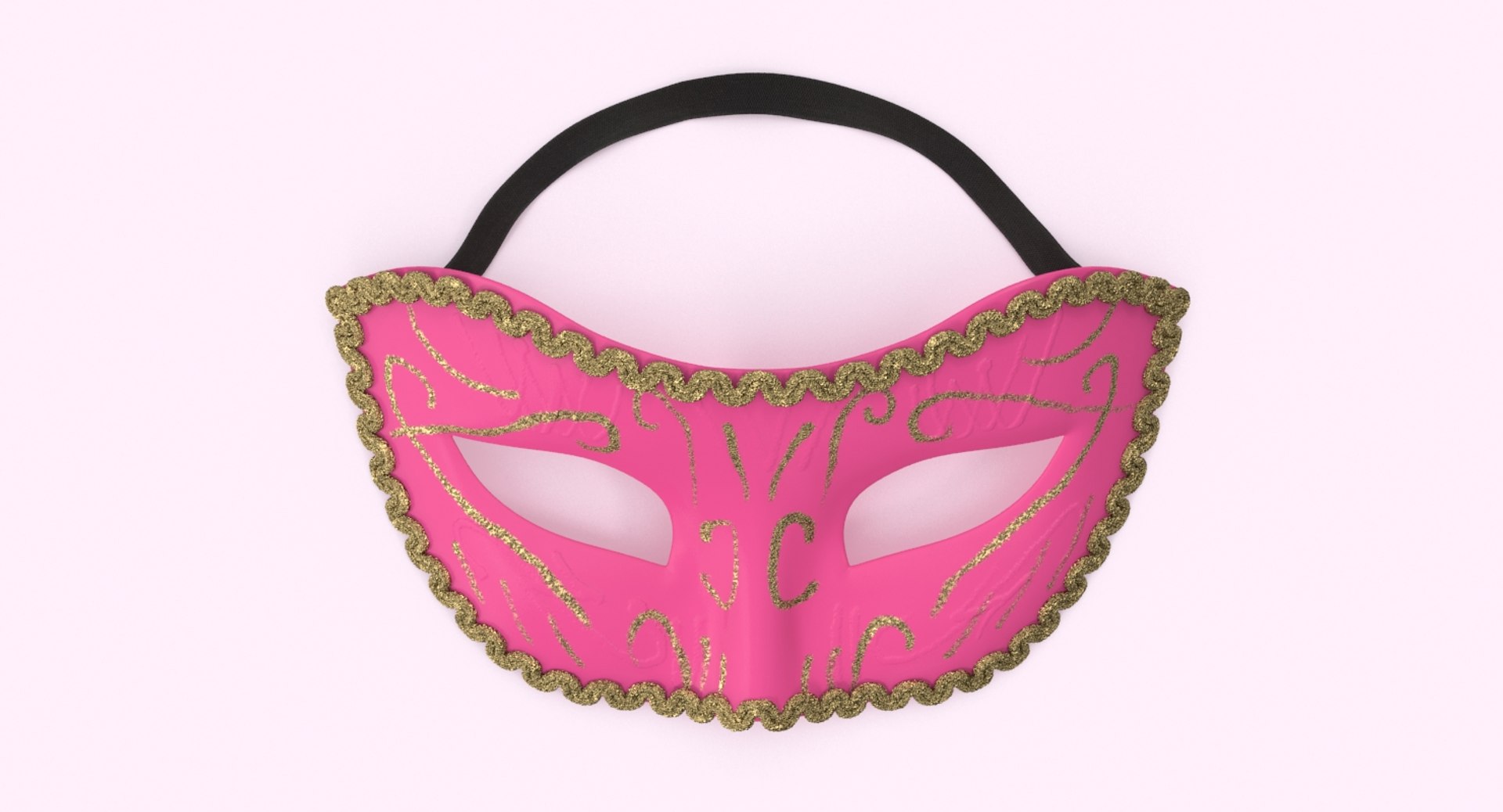 3d Model Festival Mask Pink