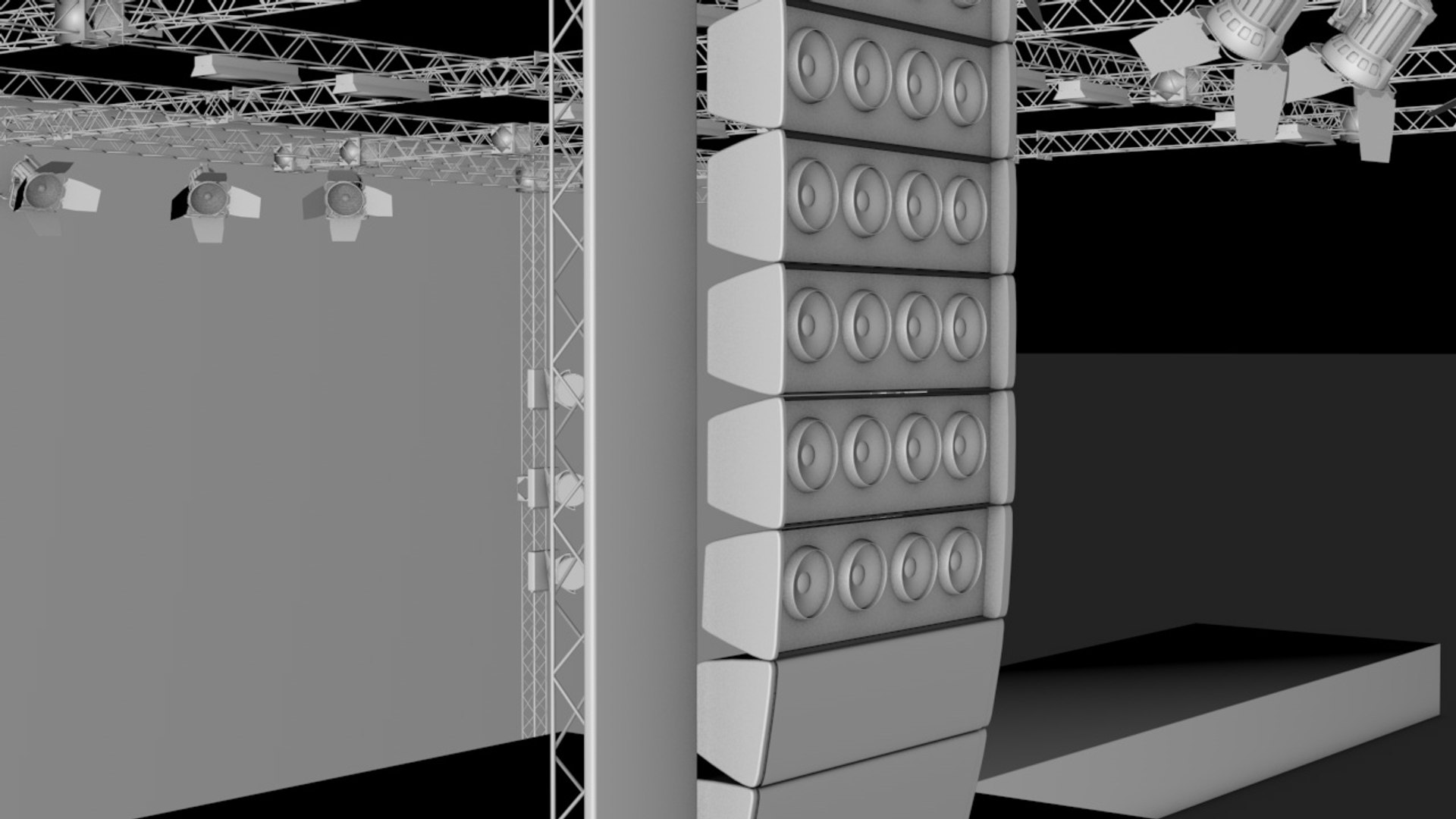 3d concerte stage truss model