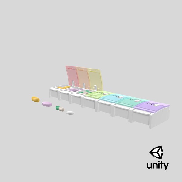Weekly pill organizer box 3D - TurboSquid 1565721