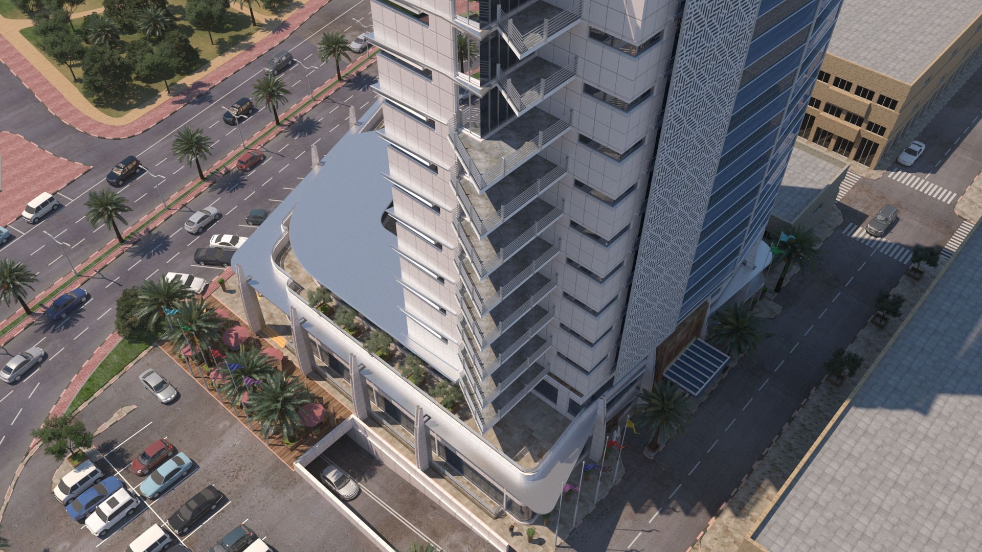 3D Hotel Tower Model - TurboSquid 1334733