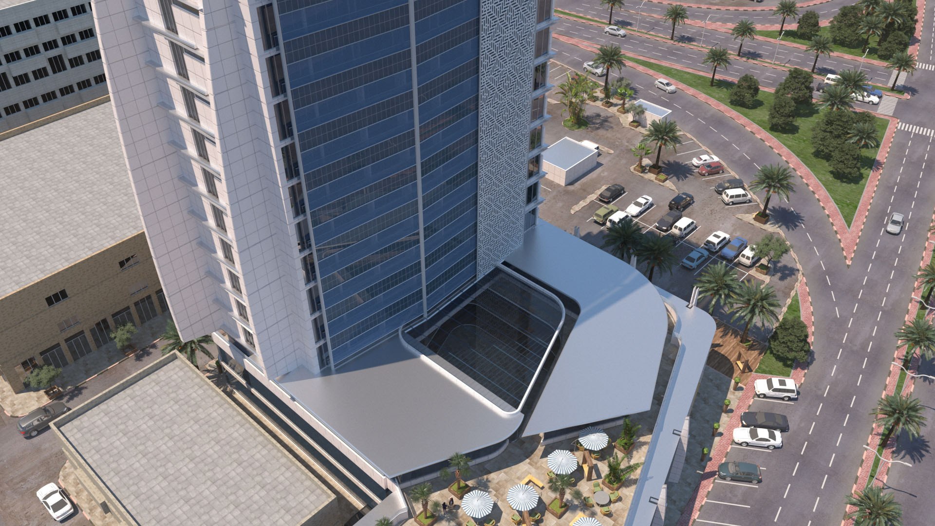 3D Hotel Tower Model - TurboSquid 1334733