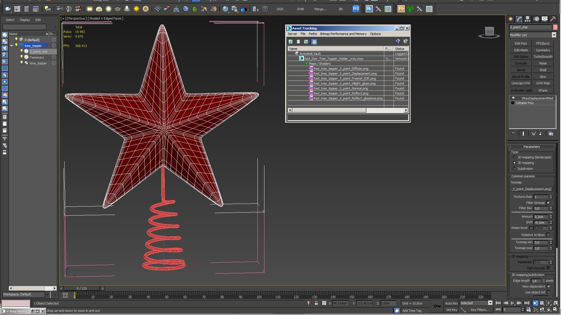 Red star tree topper 3D model - TurboSquid 1456860