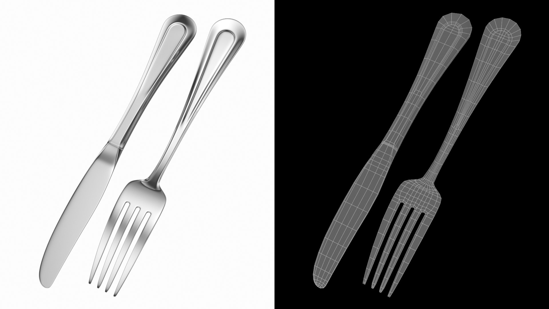 Table Dinner Knife And Fork Classic Cutlery 3D - TurboSquid 2199929