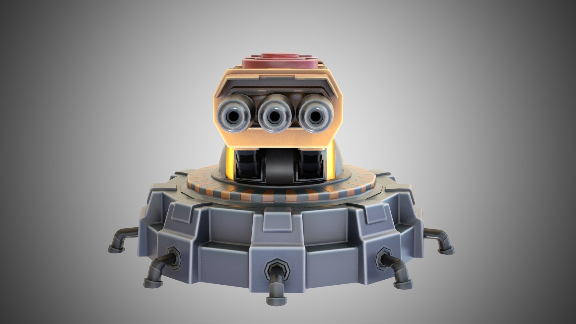 3D Model Gun Turret Stylized - TurboSquid 2160016