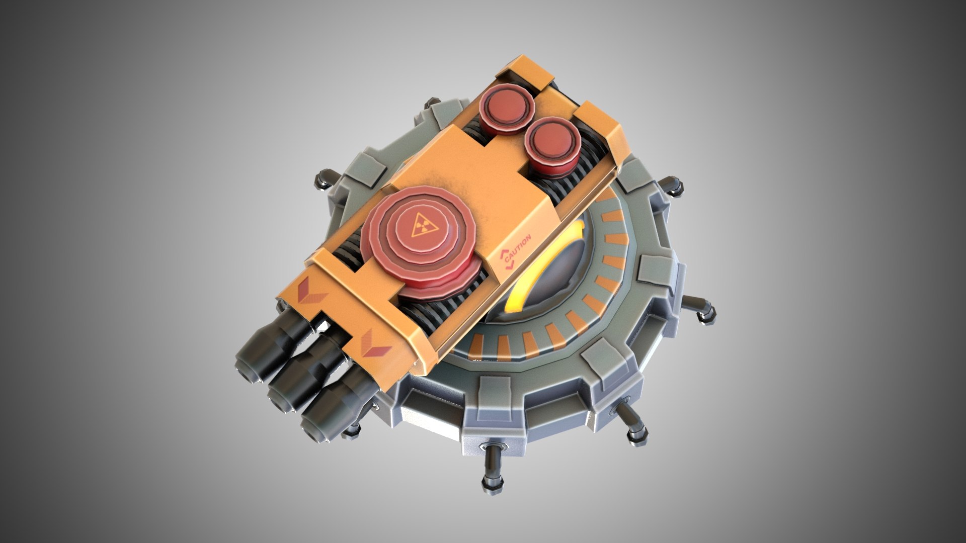 3D Model Gun Turret Stylized - TurboSquid 2160016