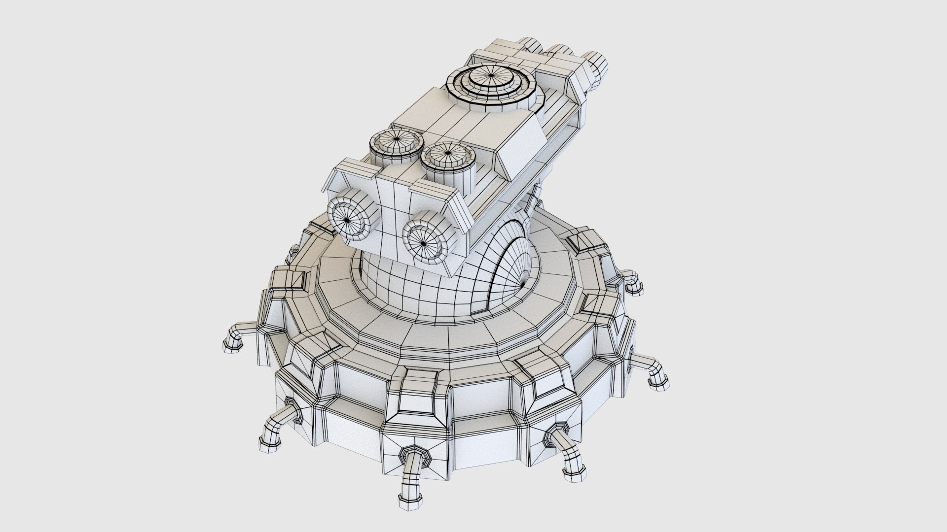 3D Model Gun Turret Stylized - TurboSquid 2160016