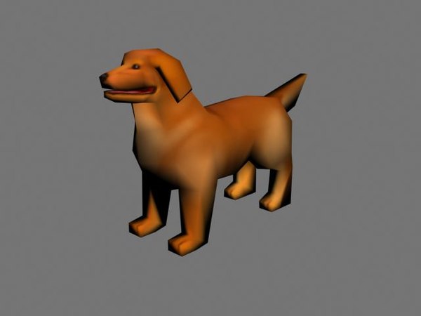 3d golden retriever model