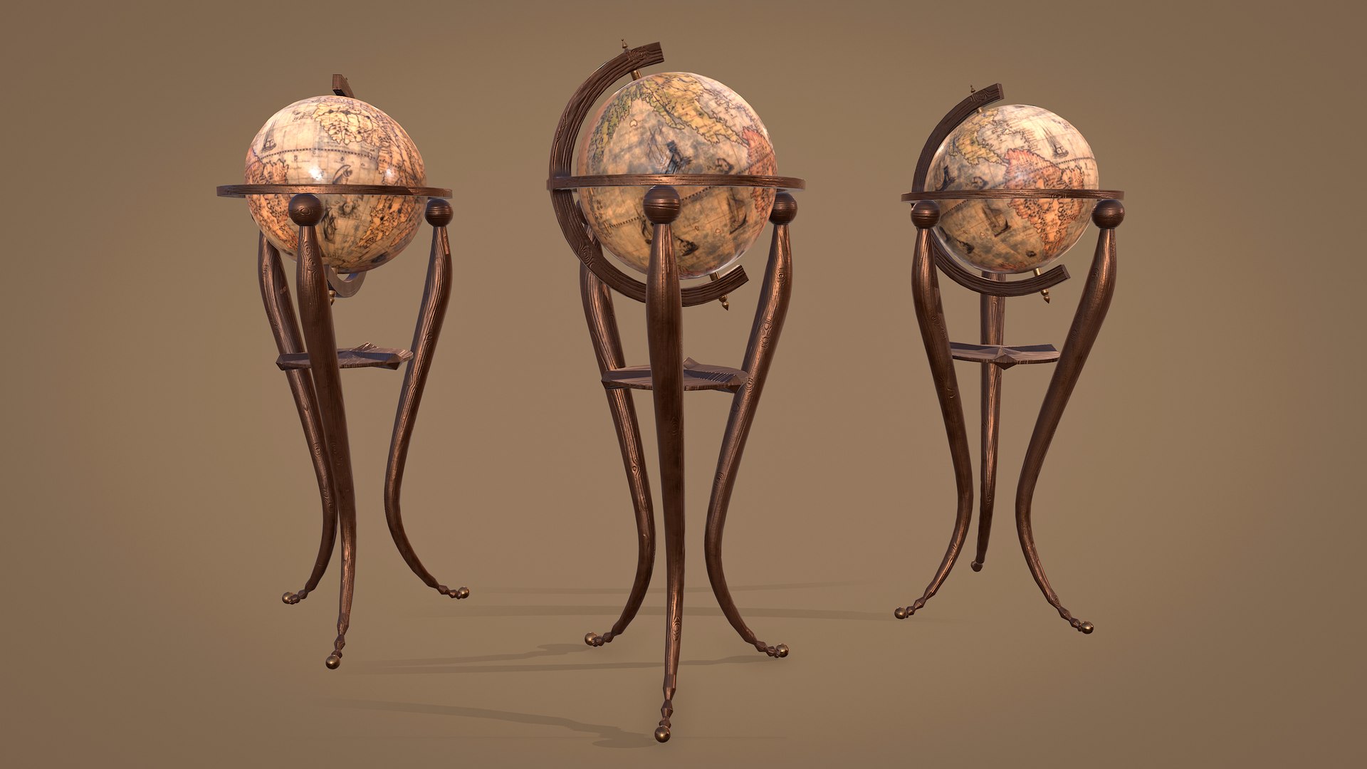 Game ready low poly 3D model of globe3D模型 - TurboSquid 1921422