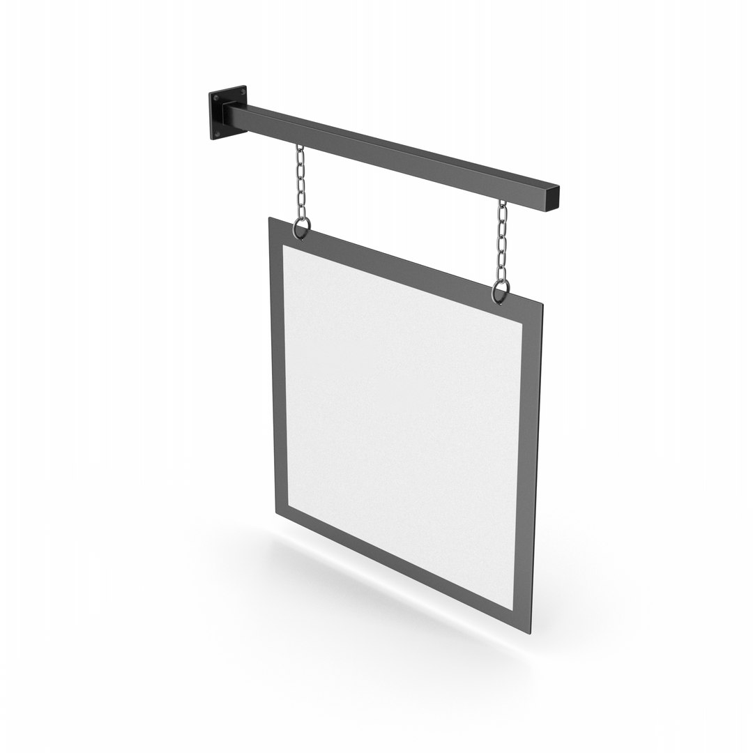 3D Wall Mount Advertising Board - TurboSquid 2056937