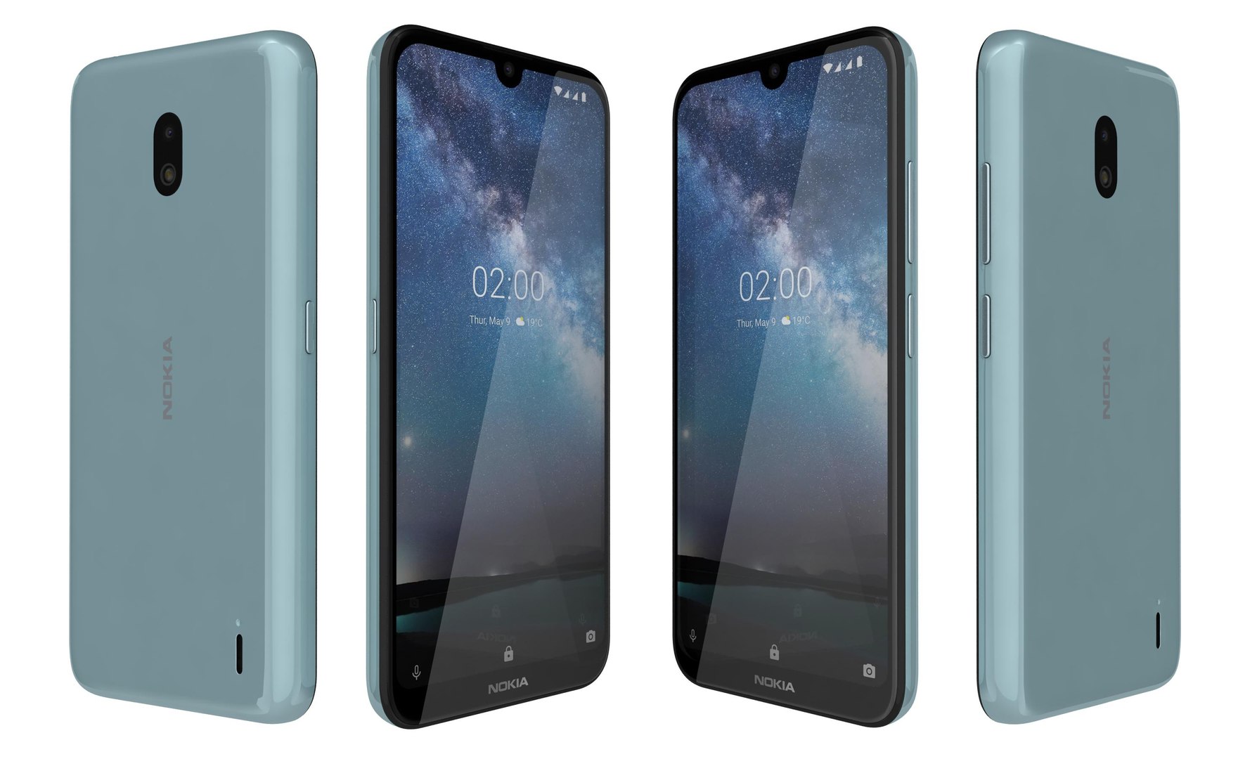 Nokia 2 blue 3D model - TurboSquid 1421853