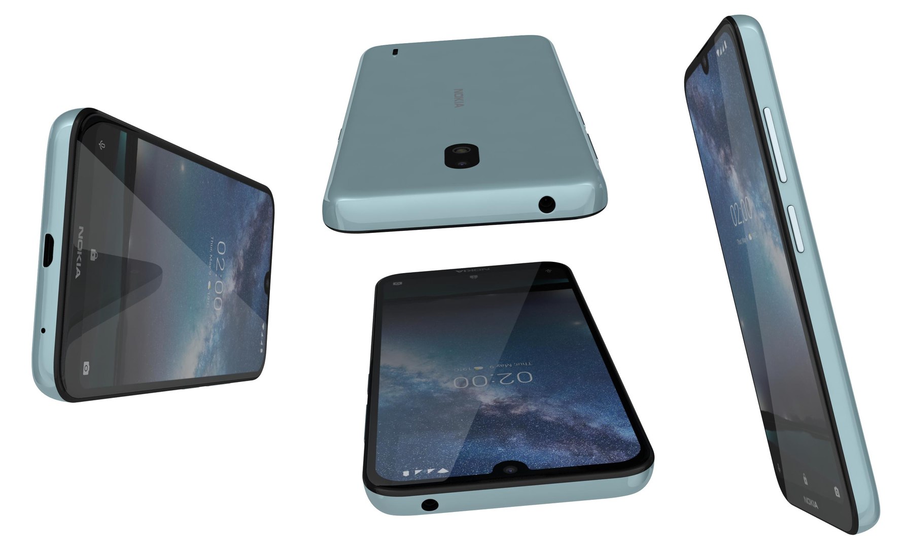 Nokia 2 blue 3D model - TurboSquid 1421853