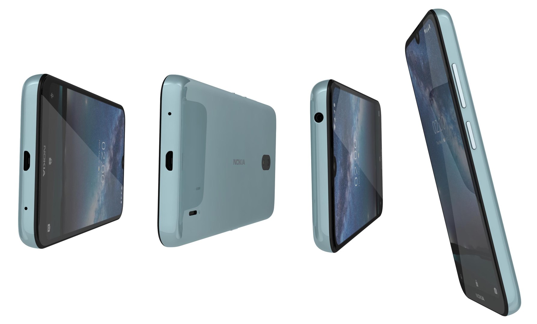 Nokia 2 blue 3D model - TurboSquid 1421853