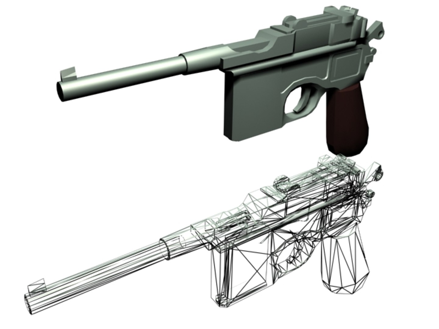 Maya Mauser Pistol Gun