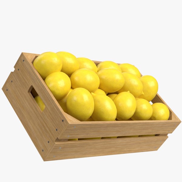 3D Lemons in a wooden crate model - TurboSquid 1865379