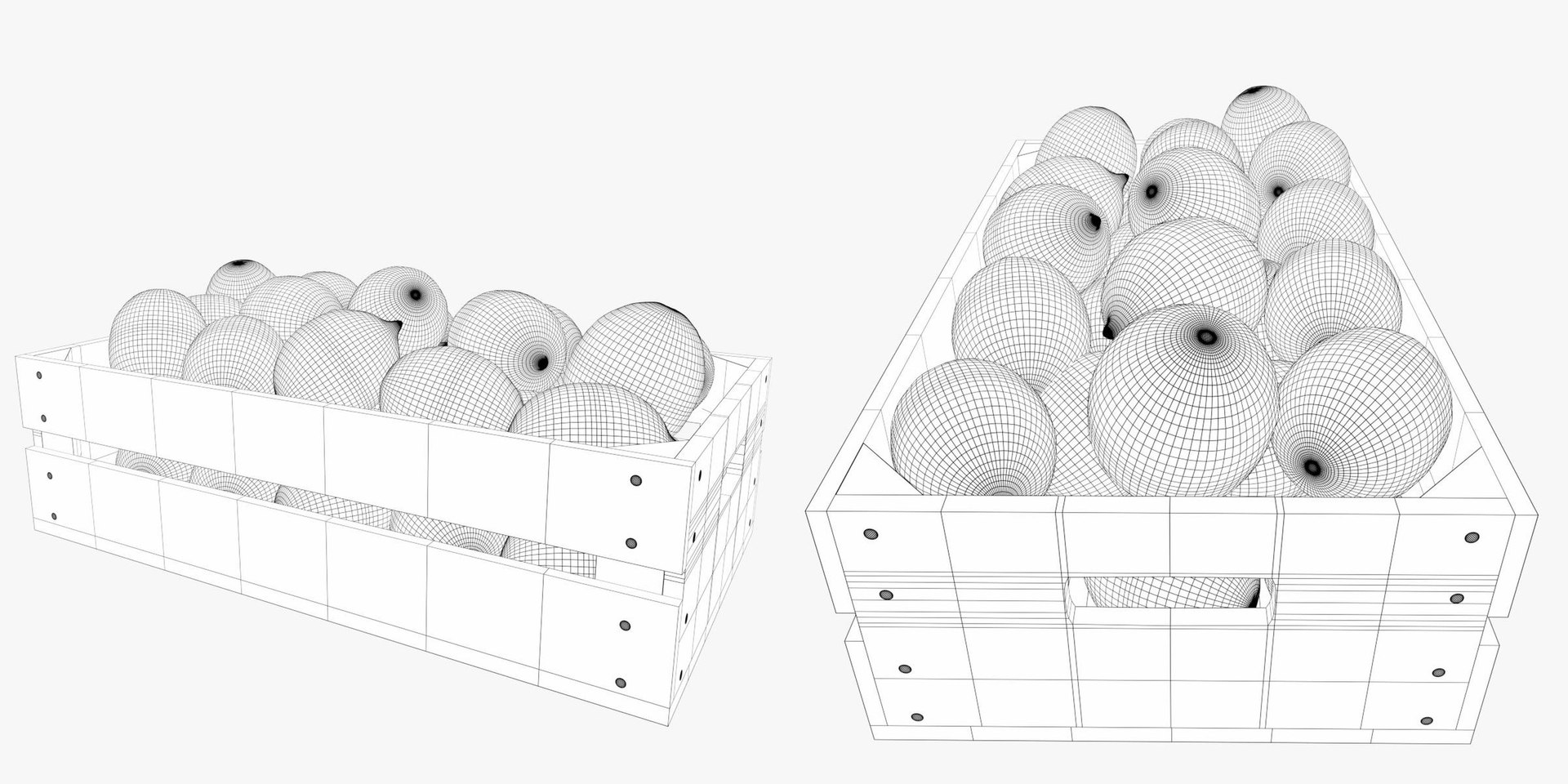 3D Lemons In A Wooden Crate Model - TurboSquid 1865379