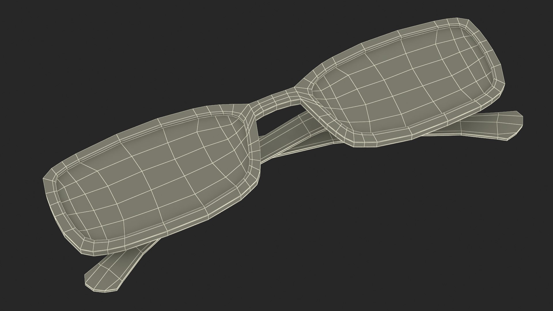 Black Optical Square Glasses Folded 3D - TurboSquid 2140975