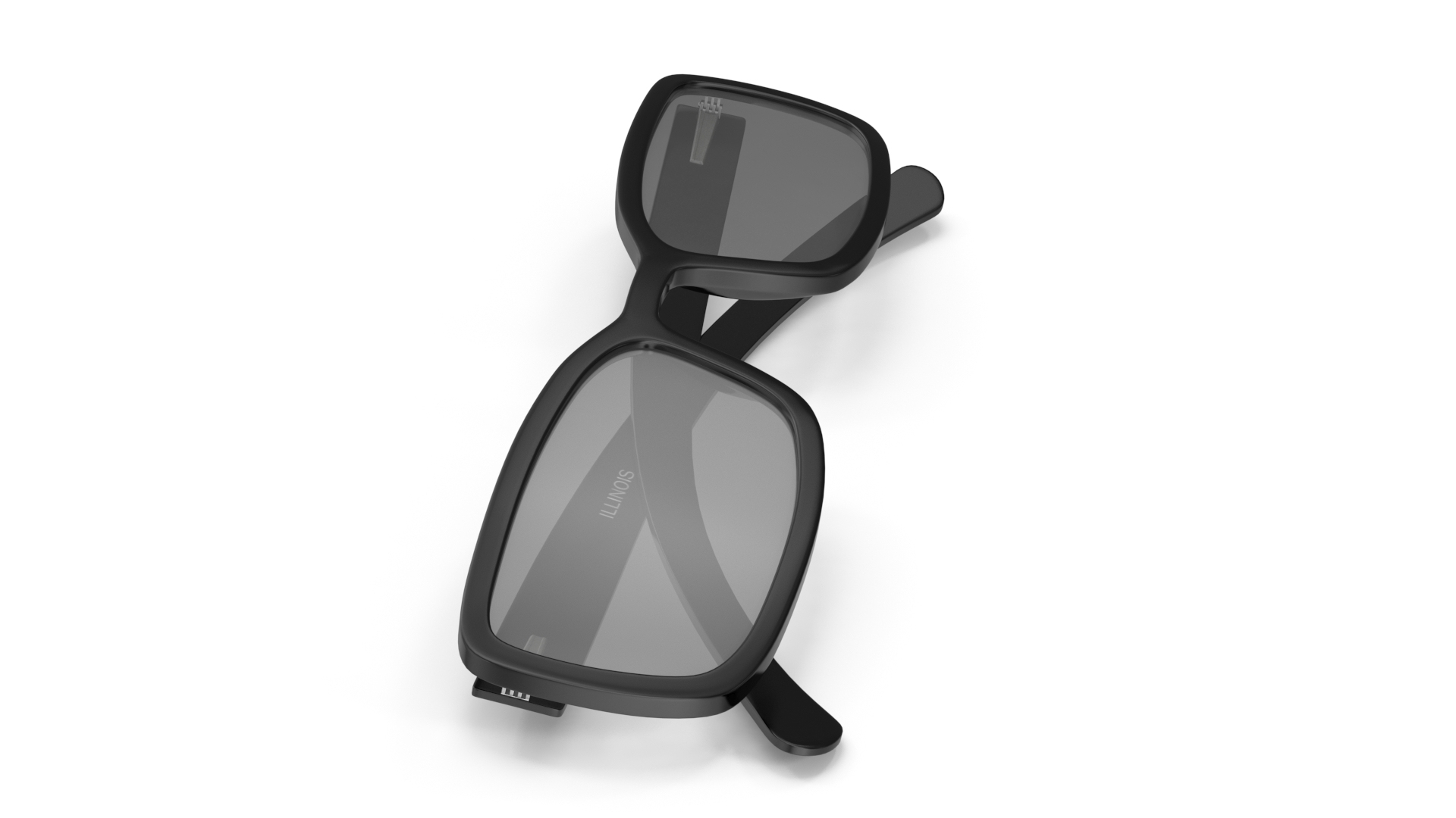 Black Optical Square Glasses Folded 3D - TurboSquid 2140975