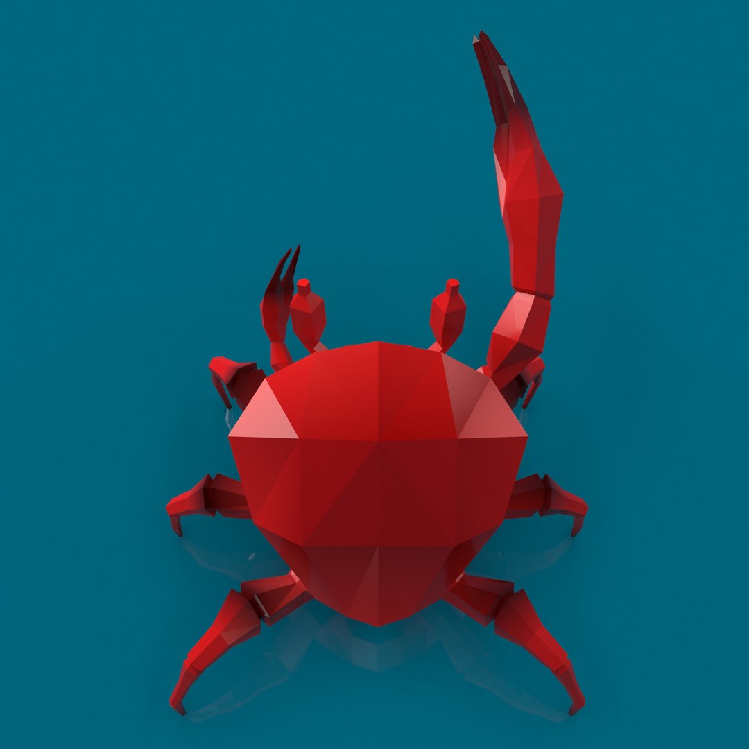 Low-poly cartoon crab 3D model - TurboSquid 1358205