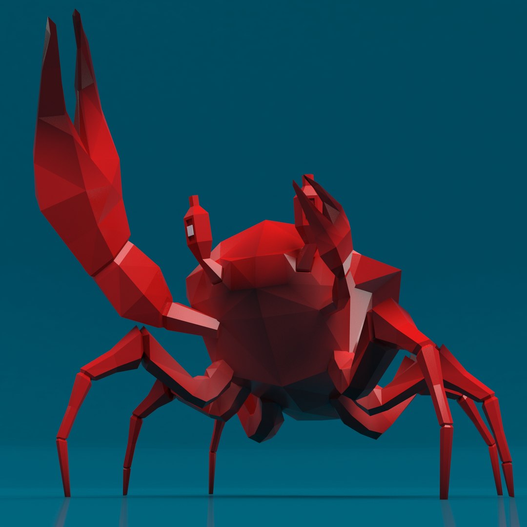 Low-poly cartoon crab 3D model - TurboSquid 1358205