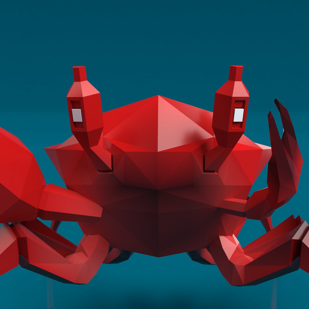 Low-poly cartoon crab 3D model - TurboSquid 1358205