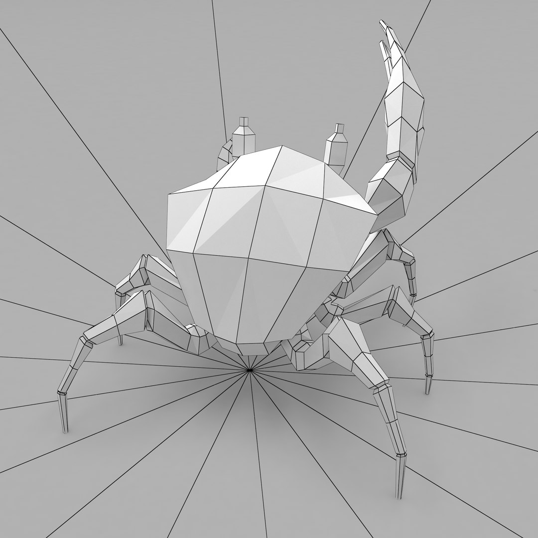 Low-poly cartoon crab 3D model - TurboSquid 1358205