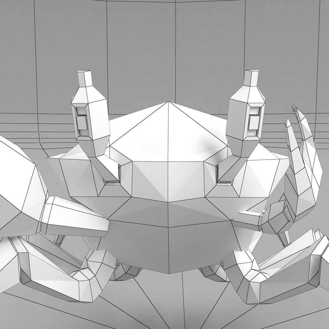 Low-poly cartoon crab 3D model - TurboSquid 1358205