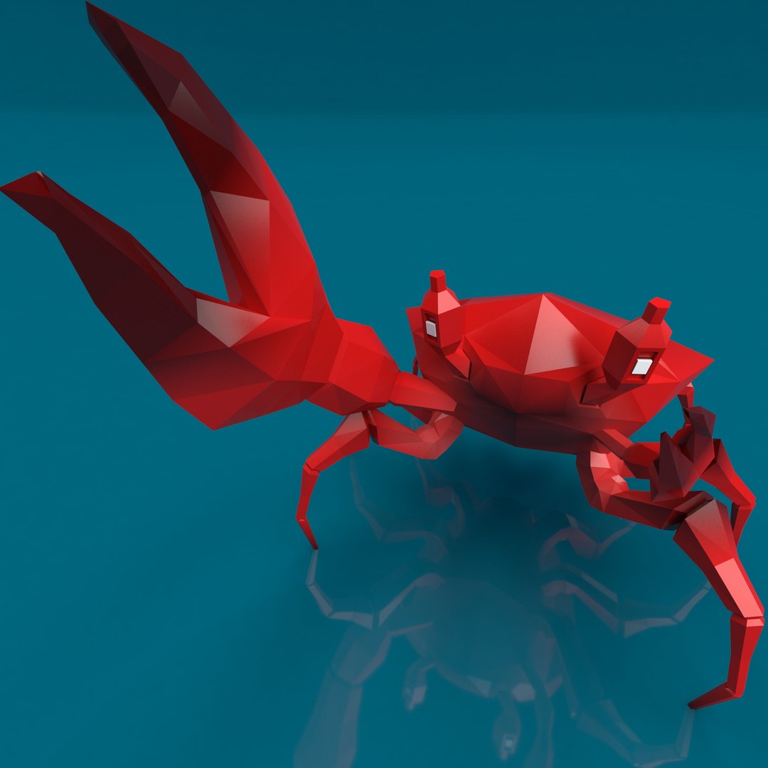 Low-poly cartoon crab 3D model - TurboSquid 1358205