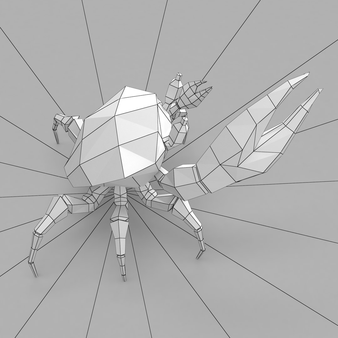 Low-poly cartoon crab 3D model - TurboSquid 1358205