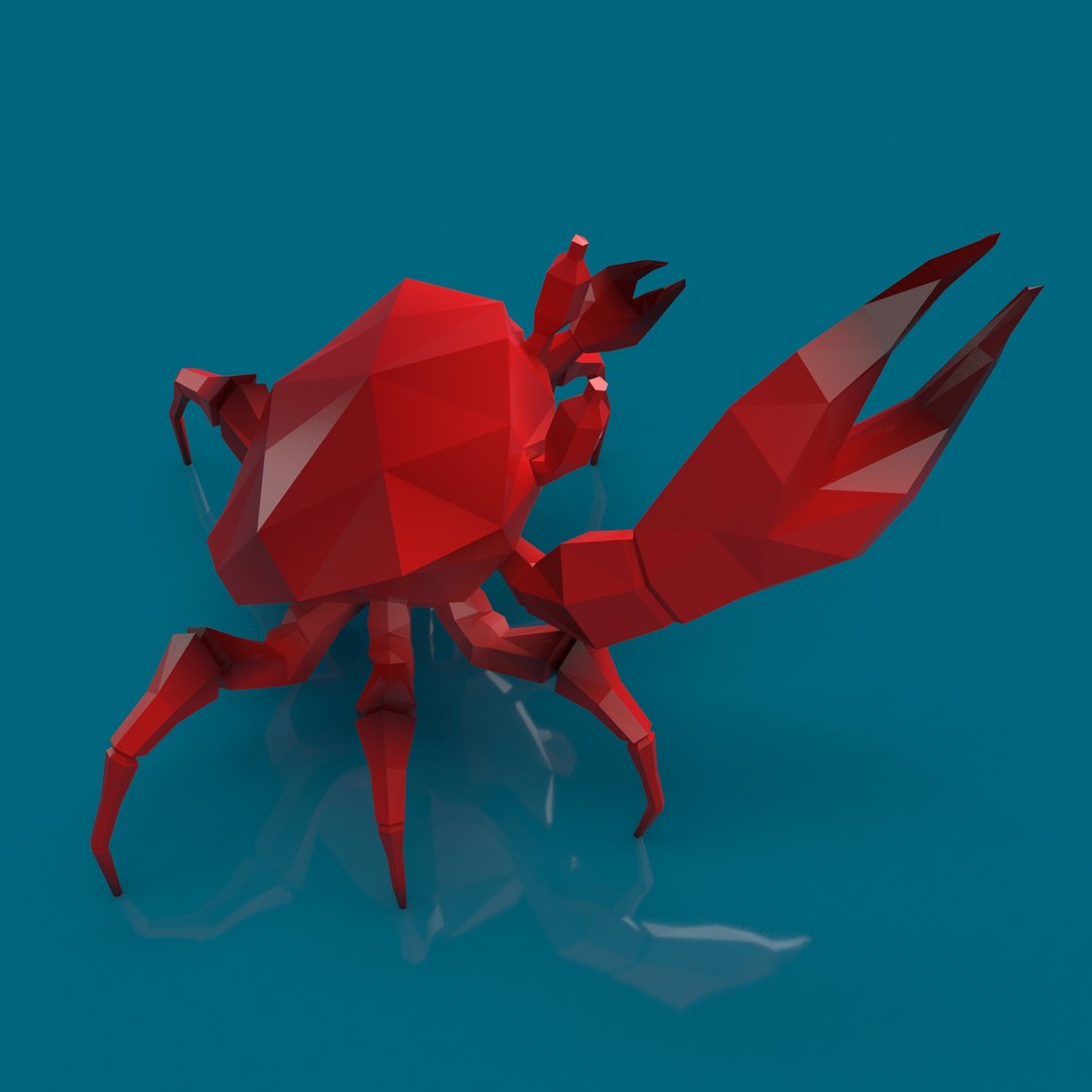 Low-poly cartoon crab 3D model - TurboSquid 1358205