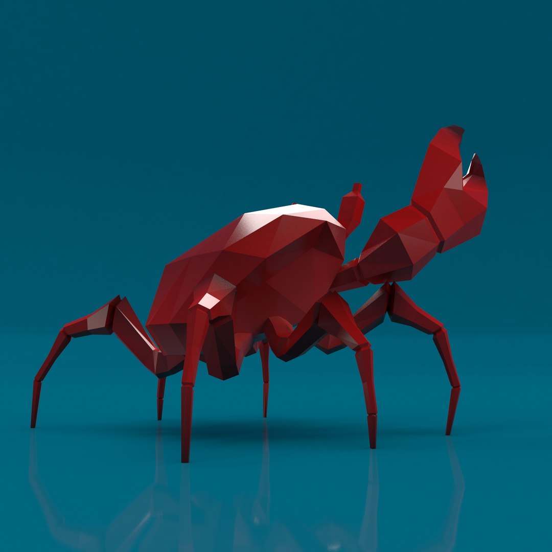 Low-poly cartoon crab 3D model - TurboSquid 1358205