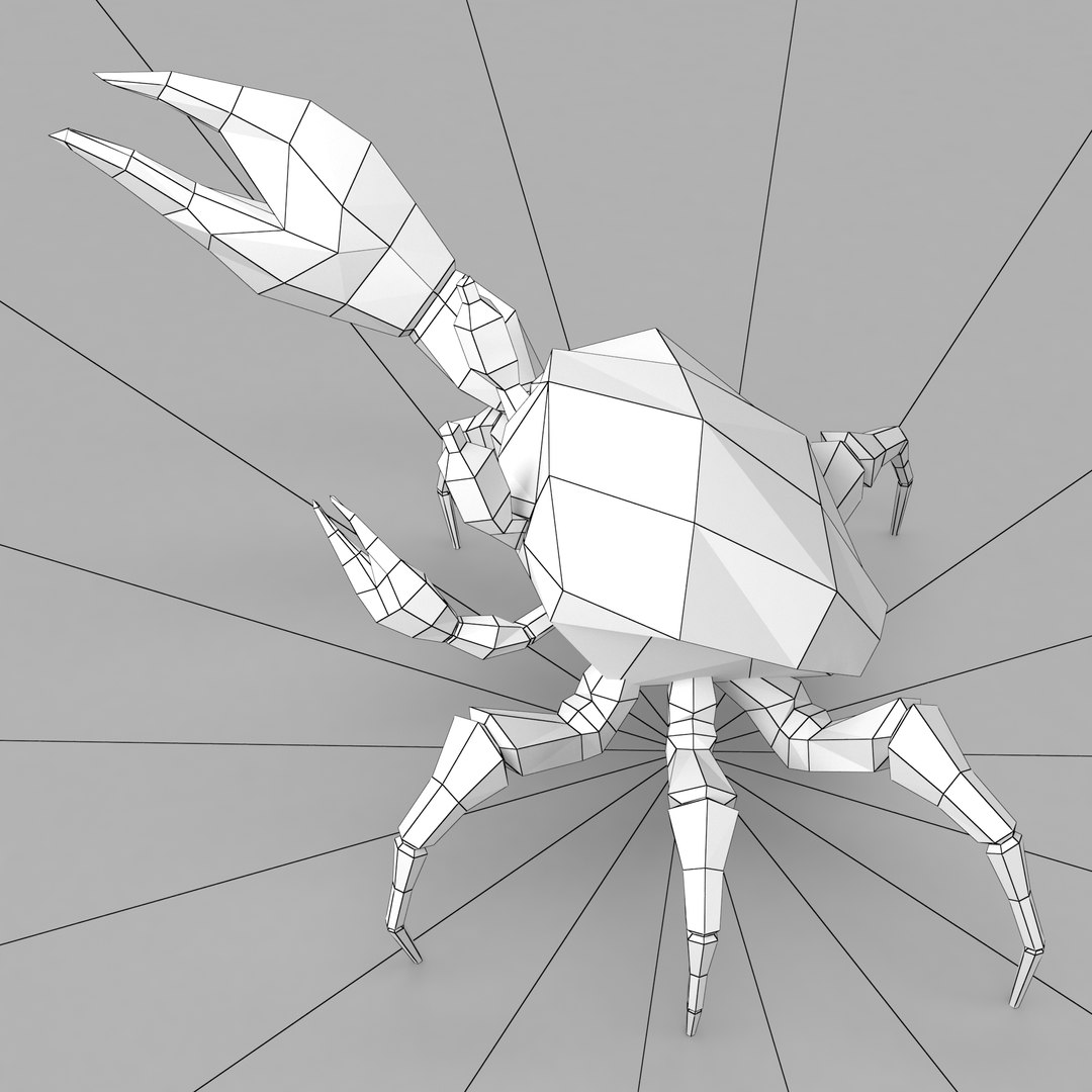 Low-poly cartoon crab 3D model - TurboSquid 1358205