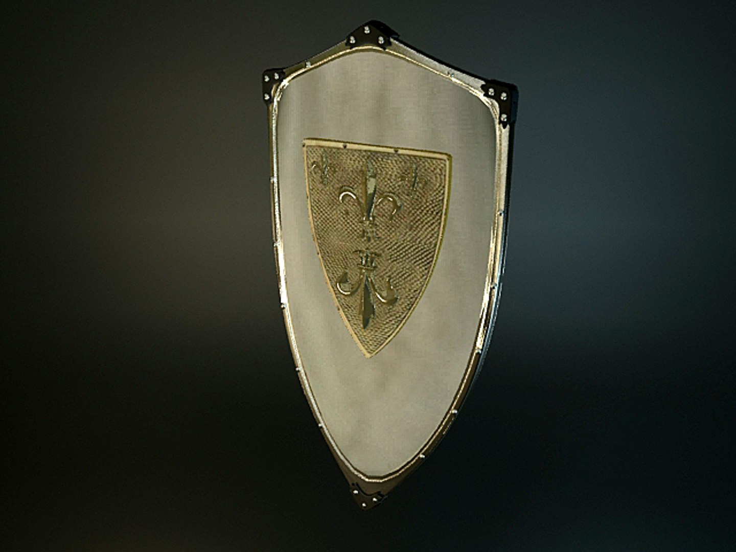 shield charlemagne polished 3d model